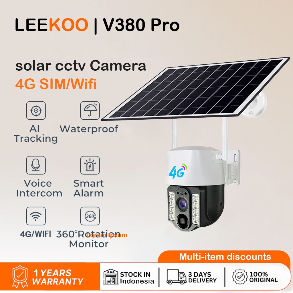 Jual V380 Pro CCTV Solar Kamera Outdoor H09 10MP HD CCTV Tenaga Surya ...
