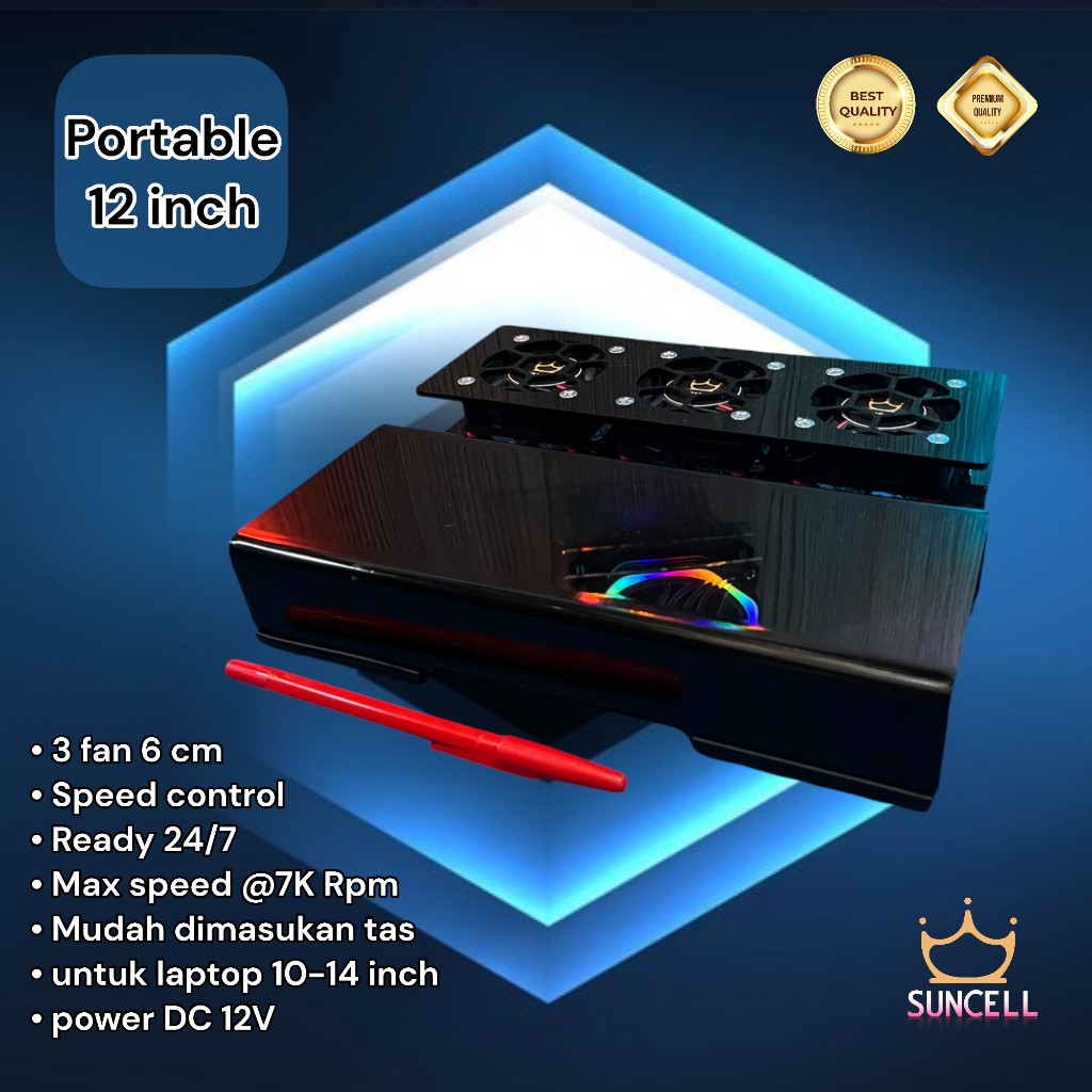 Jual Cooling pad suncell Portable Mini Silent Turbo 12 inch | Shopee ...