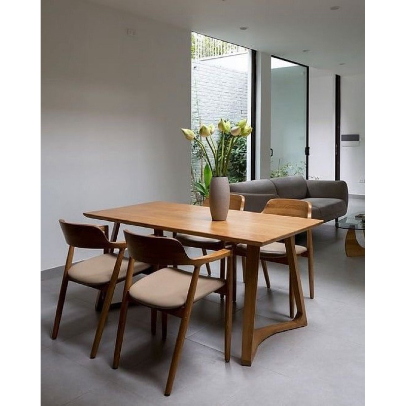 Jual Set Meja Makan Minimalis 4 Kursi Kayu Jati Solid | Shopee Indonesia