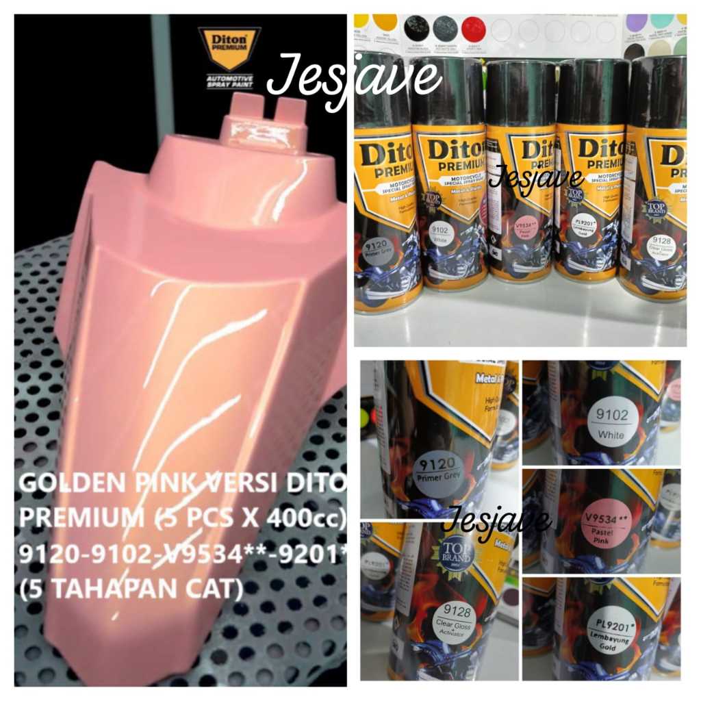 Jual DITON PREMIUM Paket GOLDEN PINK Versi Pastel Pink Paket 5 Pcs x ...