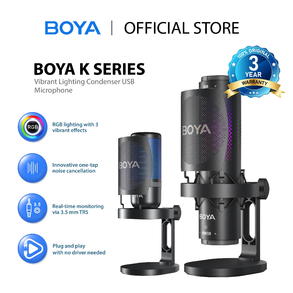 Jual BOYA USB Kondensor Mikrofon K3/K9 Series Dekstop Plug and Play Mic ...