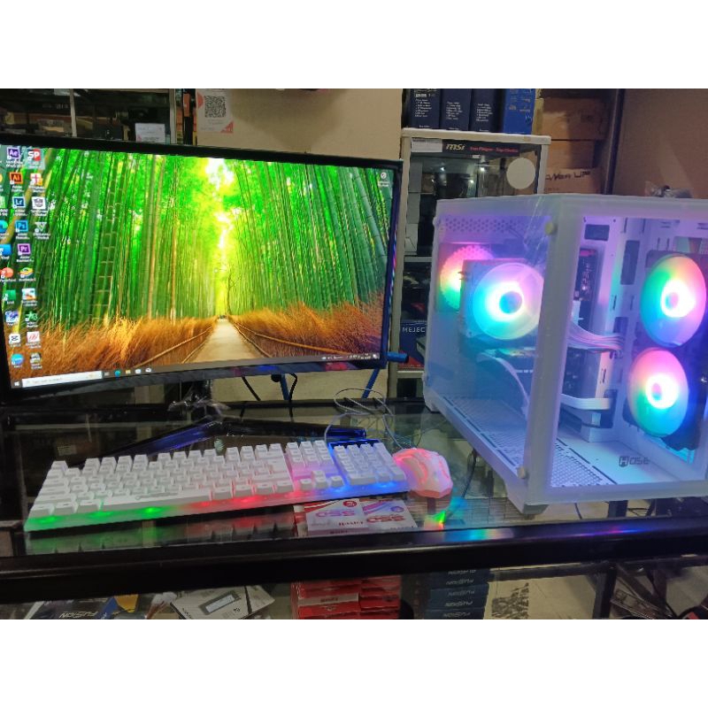 Jual paket PC gaming putih core i7 ram 16 VGA 4Gb ssd 256 hd 500 LED 24 ...