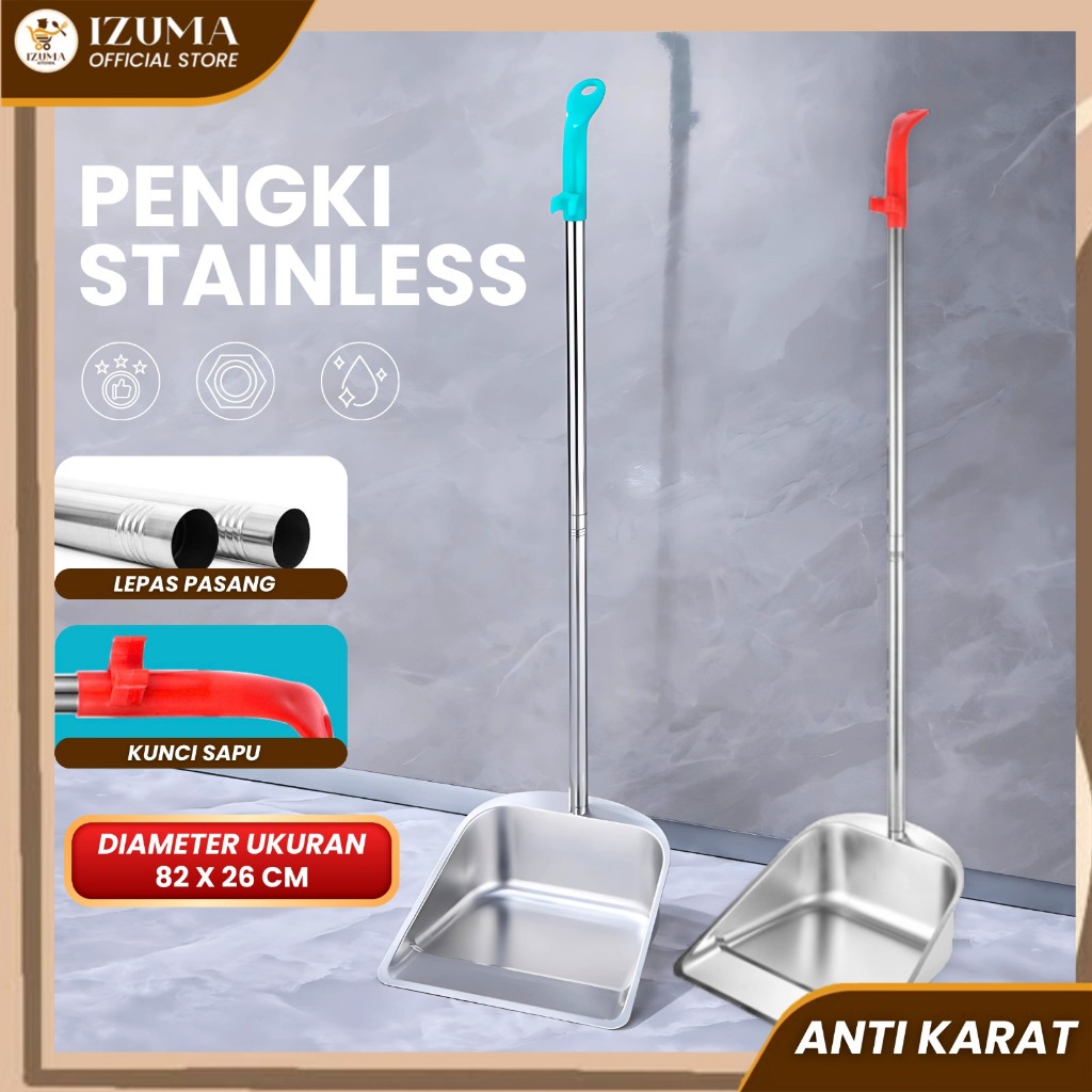 Jual IZUMA Pengki Stainlees Serokan / Sekup atau Sekop Untuk sampah dan ...