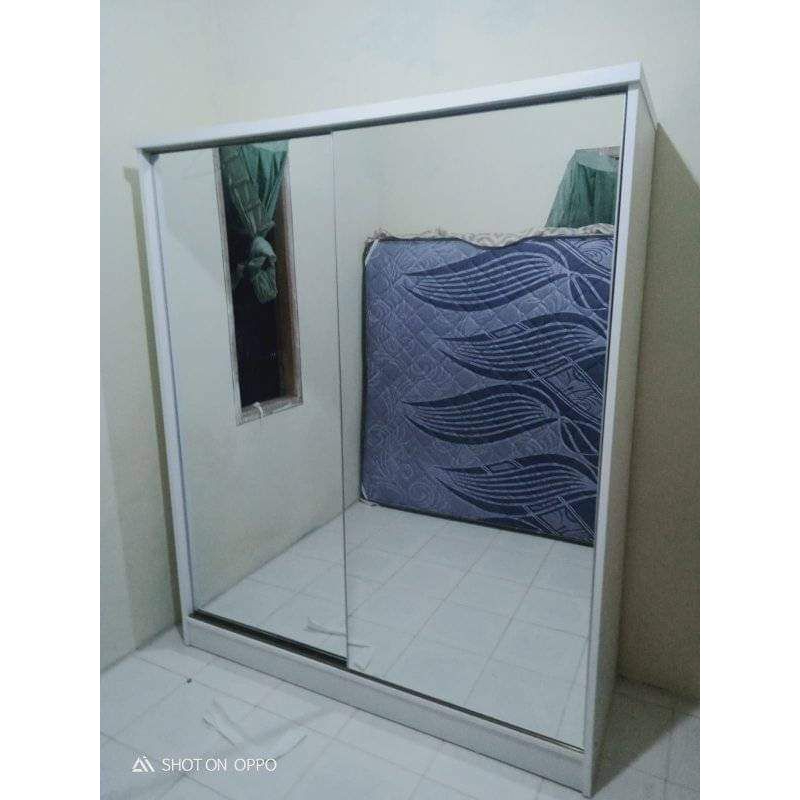 Jual lemari sliding 2 pintu cermin |lemari pintu 2 sliding cermin ...
