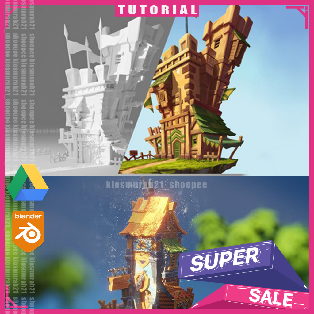 Jual Blender 3D - Modeling a Game asset Castle in Blender 3D Blender Tutorial | Shopee Indonesia