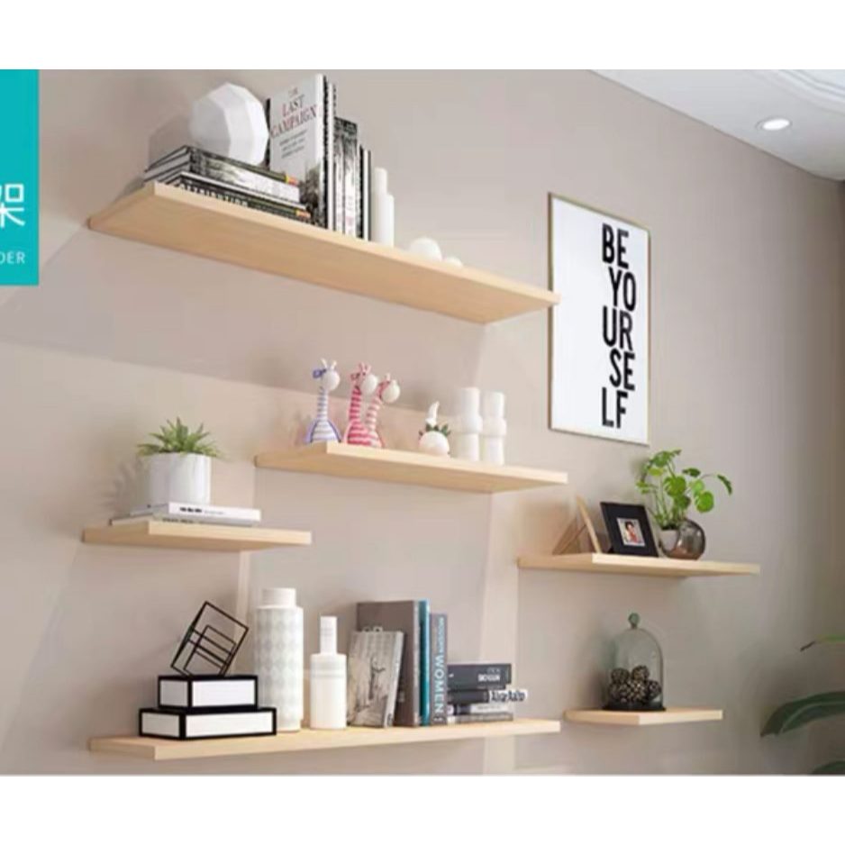 Jual Rak dinding kayu solid, ambalan melayang ukuran lebar | Shopee ...