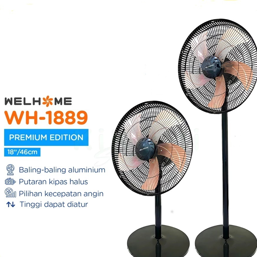 Jual Kipas Angin Stand Fan Welhome WH-1889 18 Inch | Shopee Indonesia