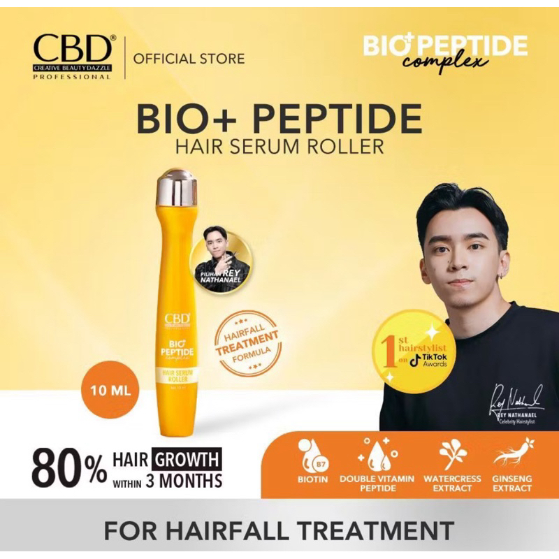 Jual CBD BIO PEPTIDE + COMPLEX HAIR SERUM ROLLER 10ml | Shopee Indonesia