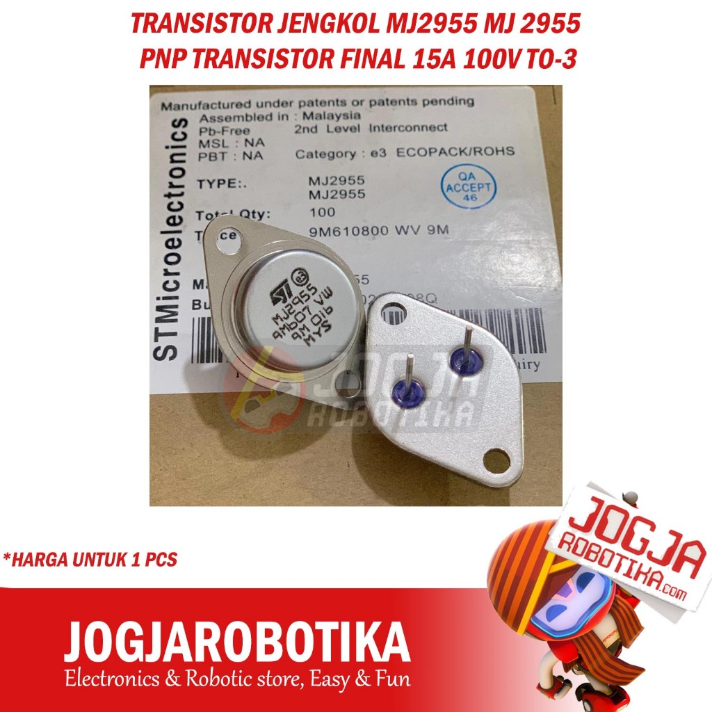 Jual Transistor Jengkol MJ2955 MJ 2955 PNP Transistor Final 15A 100V TO-3 | Shopee Indonesia