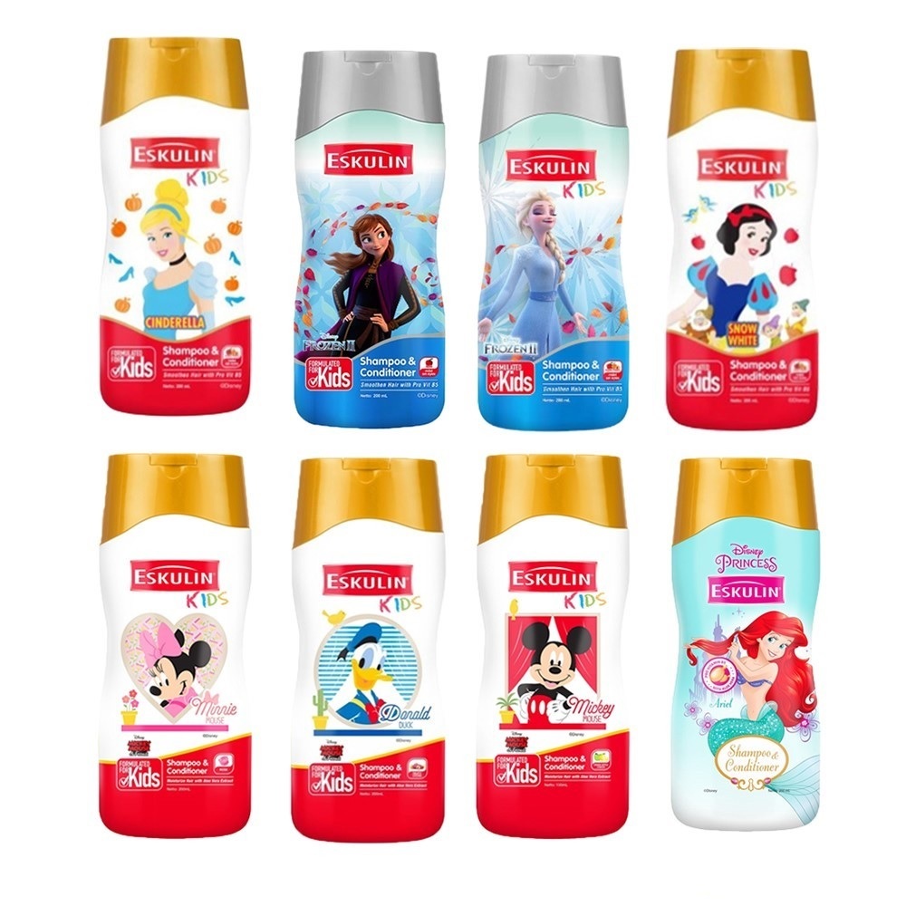 Jual ESKULIN KIDS Shampoo & Conditioner 200ml seri Disney Princess dan ...
