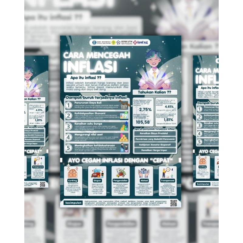 Jual Poster Infografis Tema Inflasi Canva | Shopee Indonesia