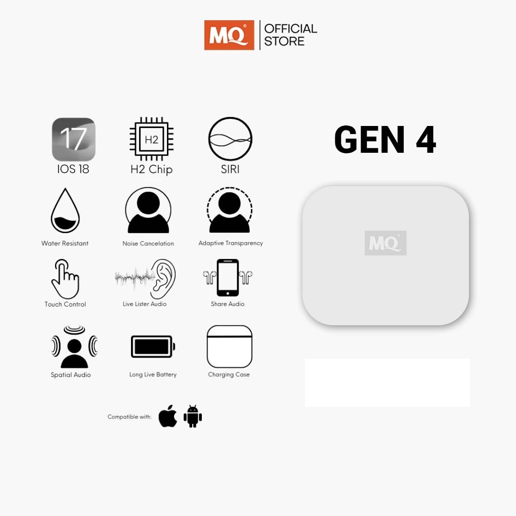 Jual [ NEW LAUNCH ] TWS GEN 4 Active Noise Cancellation ANC/ENC TWS ...
