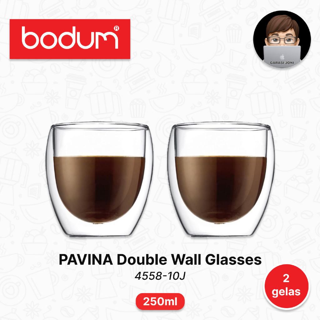 Jual Bodum Pavina Double Wall Glasses 4558-10J - 2 Gelas 250ml | Shopee Indonesia