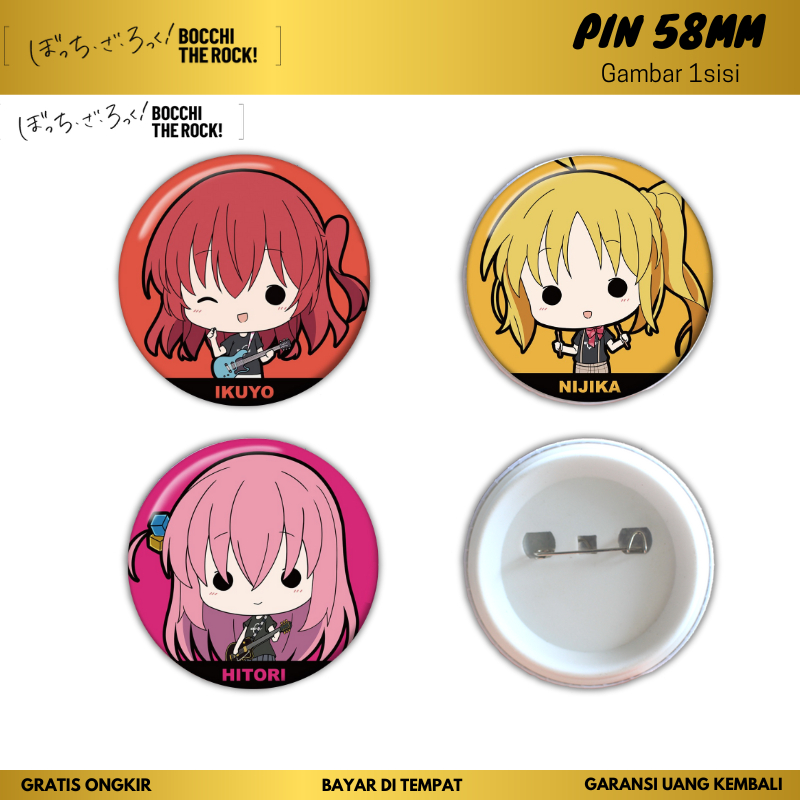 Jual [Bocchi the rock] Pin ukuran 58mm karakter anime Bocchi the rock ...