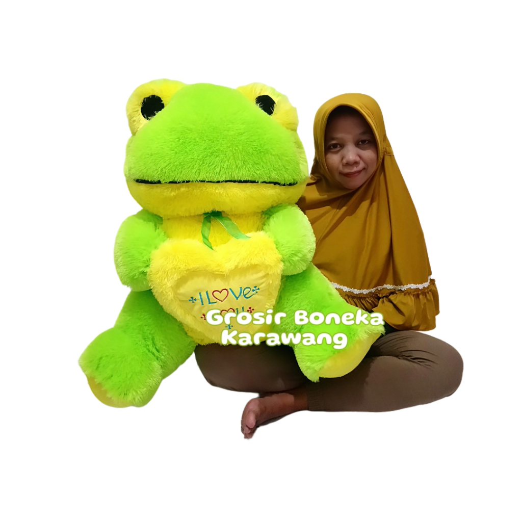 Jual Boneka Keropi Jumbo ModeL Duduk Boneka Kodok Hijau Boneka Karakter ...