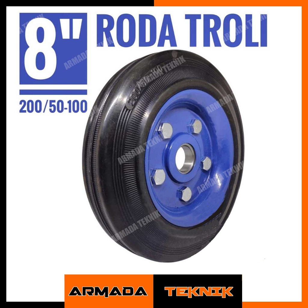 Jual Roda Lori 8 inch/Roda Troli/Roda Gerobak/Roda meja/Roda Karet/Roda ...