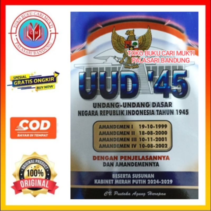 Jual BUKU UNDANG-UNDANG DASAR 1945 AMANDEMEN 1-4 TERBARU UKURAN SAKU ...
