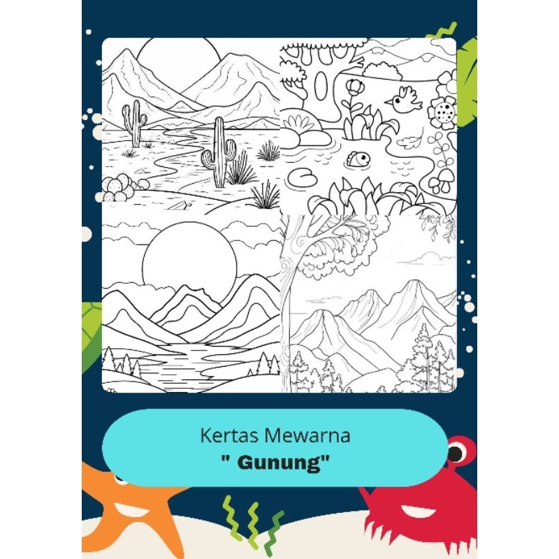 Jual Kertas Mewarna A4 Tema Gunung Kreativitas Anak Minimal 10 Lembar ...