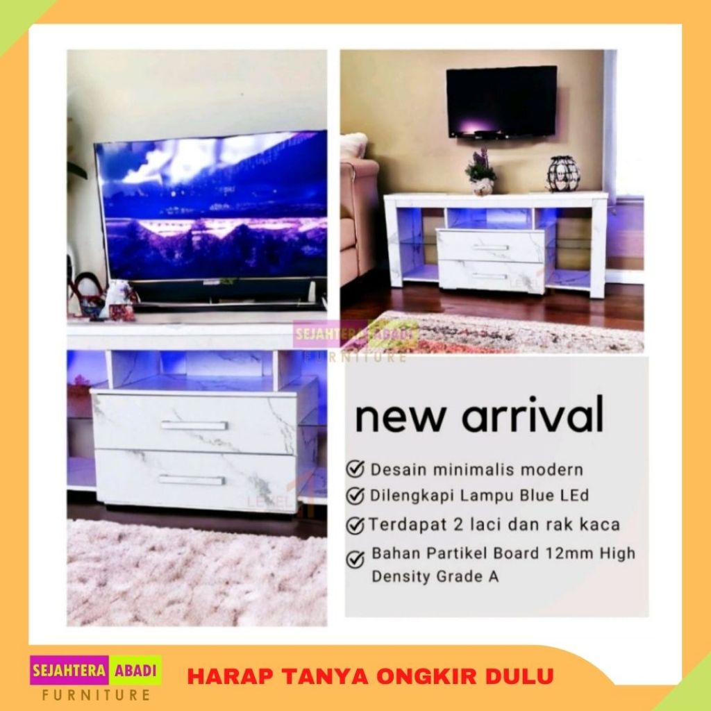 Jual Rak TV led Kayu, meja TV, kabinet TV, Rak TV Neo minimalis lampu ...