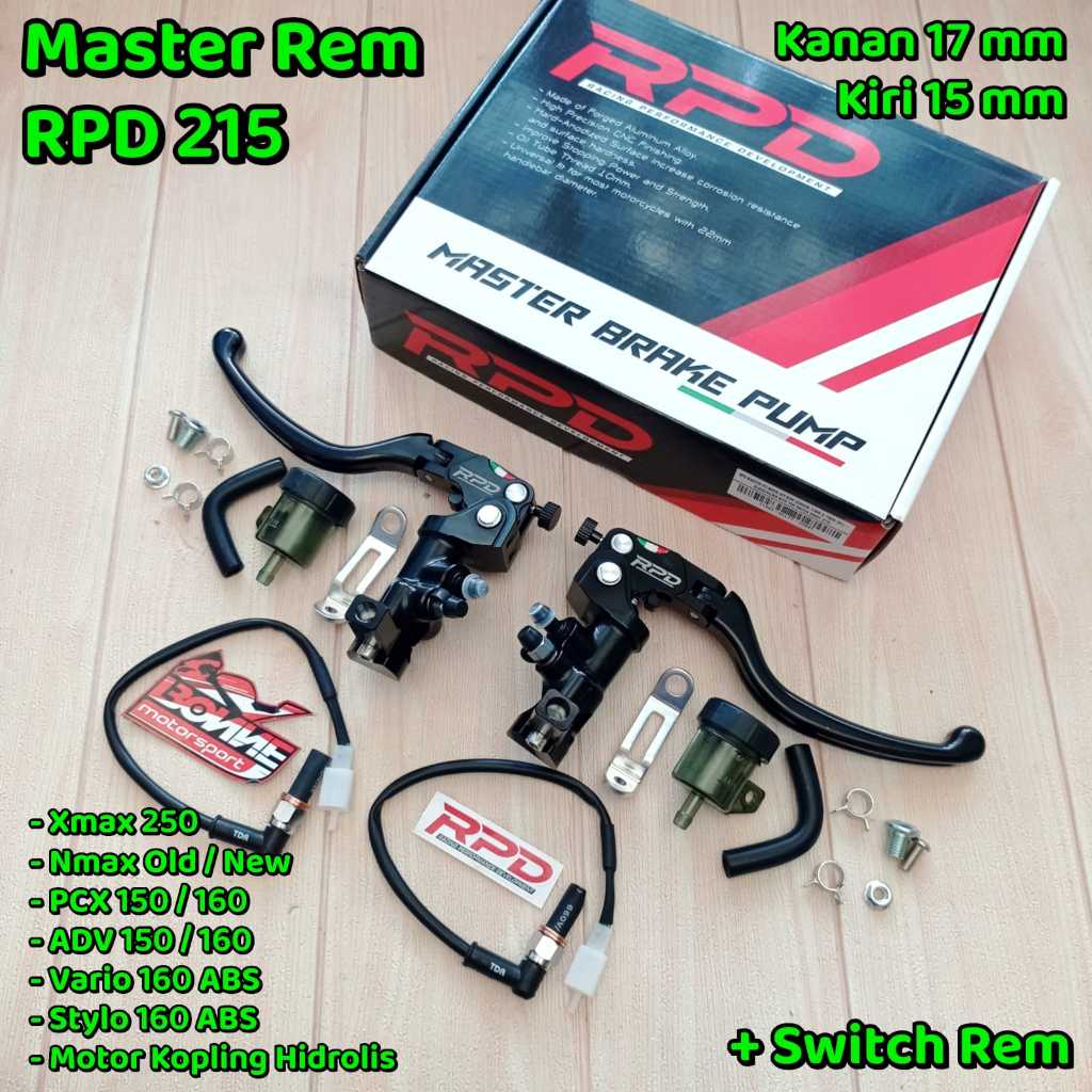 Jual Master Rem RPD 215 Radial Set Kanan (17mm) Kiri (15mm) Tabung Xmax 250, Nmax OLD / NEW 2020 ...