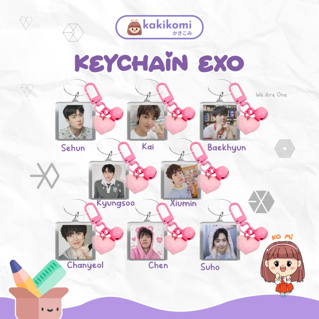 Jual Kakikomi Keychain Exo Gantungan Kunci EXO Aesthetic Baekhyun Sehun ...