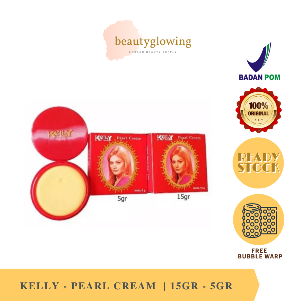 Jual KELLY Pearl Cream 5GR | 15GR pelembab wajah | Menjaga kehalusan ...