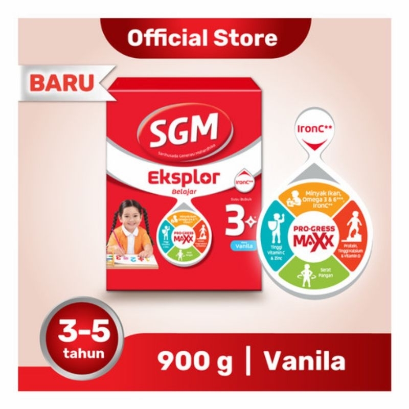 Jual SGM EKSPLOR 3+ Rasa Madu/Vanila 900g | Shopee Indonesia