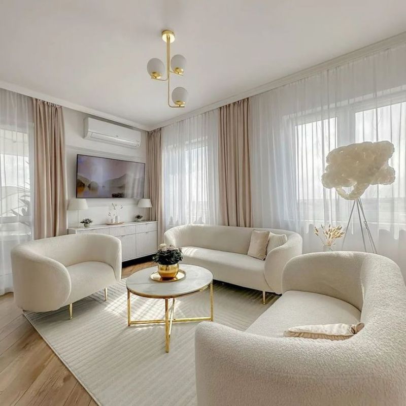 Jual Sofa putih polos dengan kain lembut super empuk,sofa ruang kantor ...