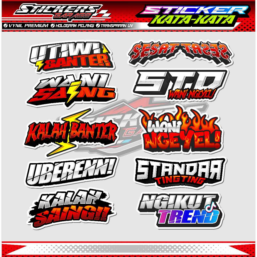 Jual STICKER PACK UTIWI BANTER / STICKER PACK KATA KATA VIRAL / STICKER ...
