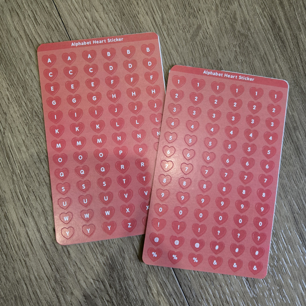 Jual [NEW] Stiker Alphabet Angka Lucu Gambar Hati - Bujo Planner ...