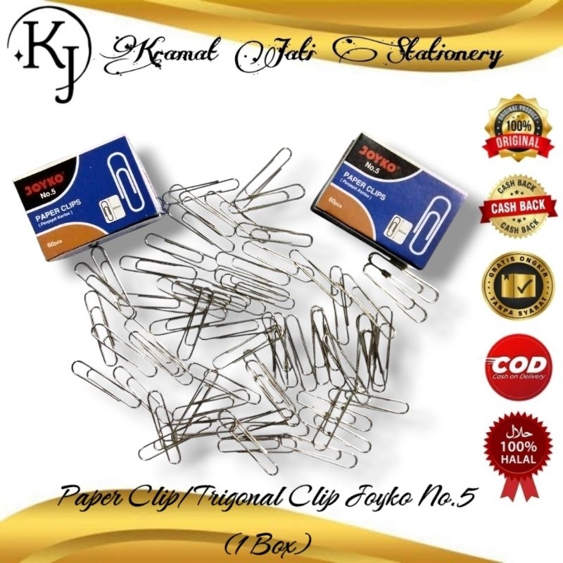 Jual Paper Clip/Trigonal Clip Joyko No.5 (1 Box) | Shopee Indonesia