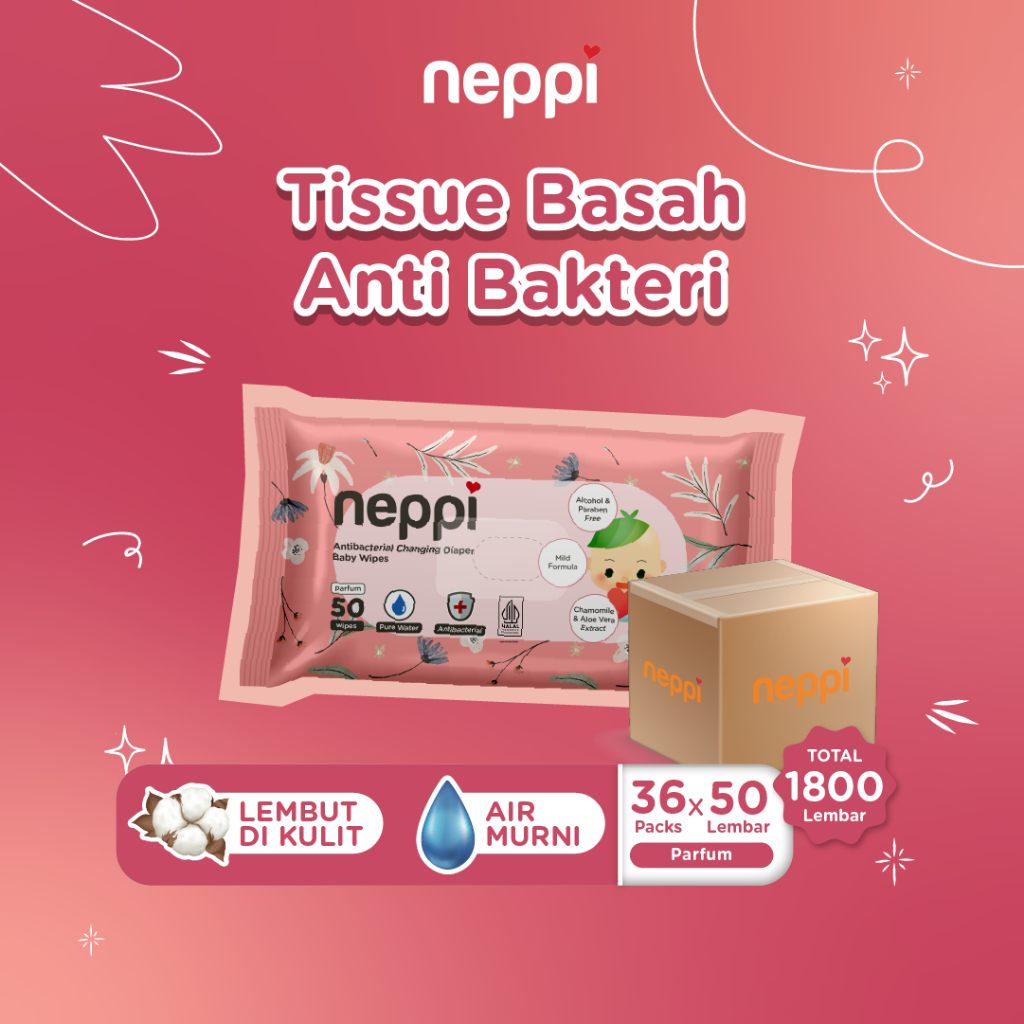 Jual (36 Pcs x 50 Lembar) Neppi Tisu / Tissue Basah Antibacterial ...