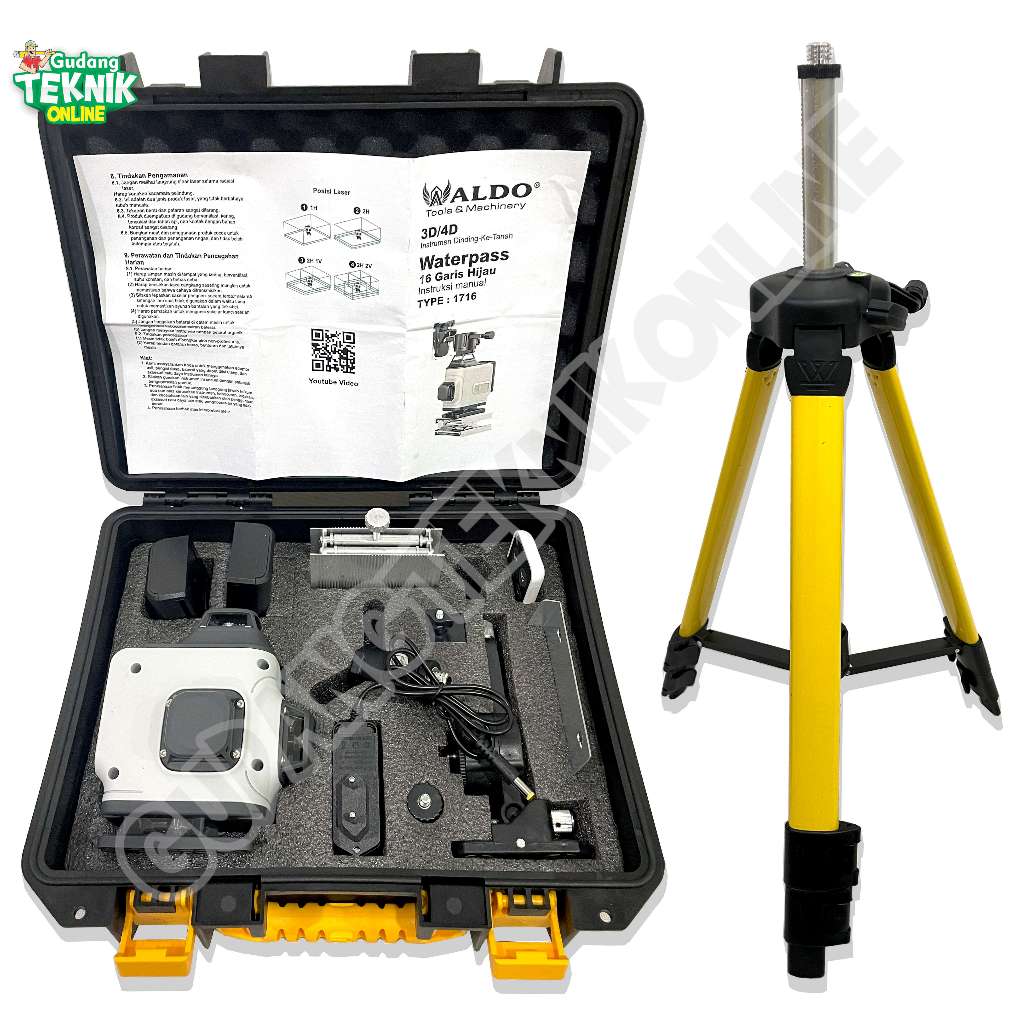 Jual Waterpass Laser 16 Line CORDLESS ALDO 1716 STAND TRIPOD / Waterpas ...