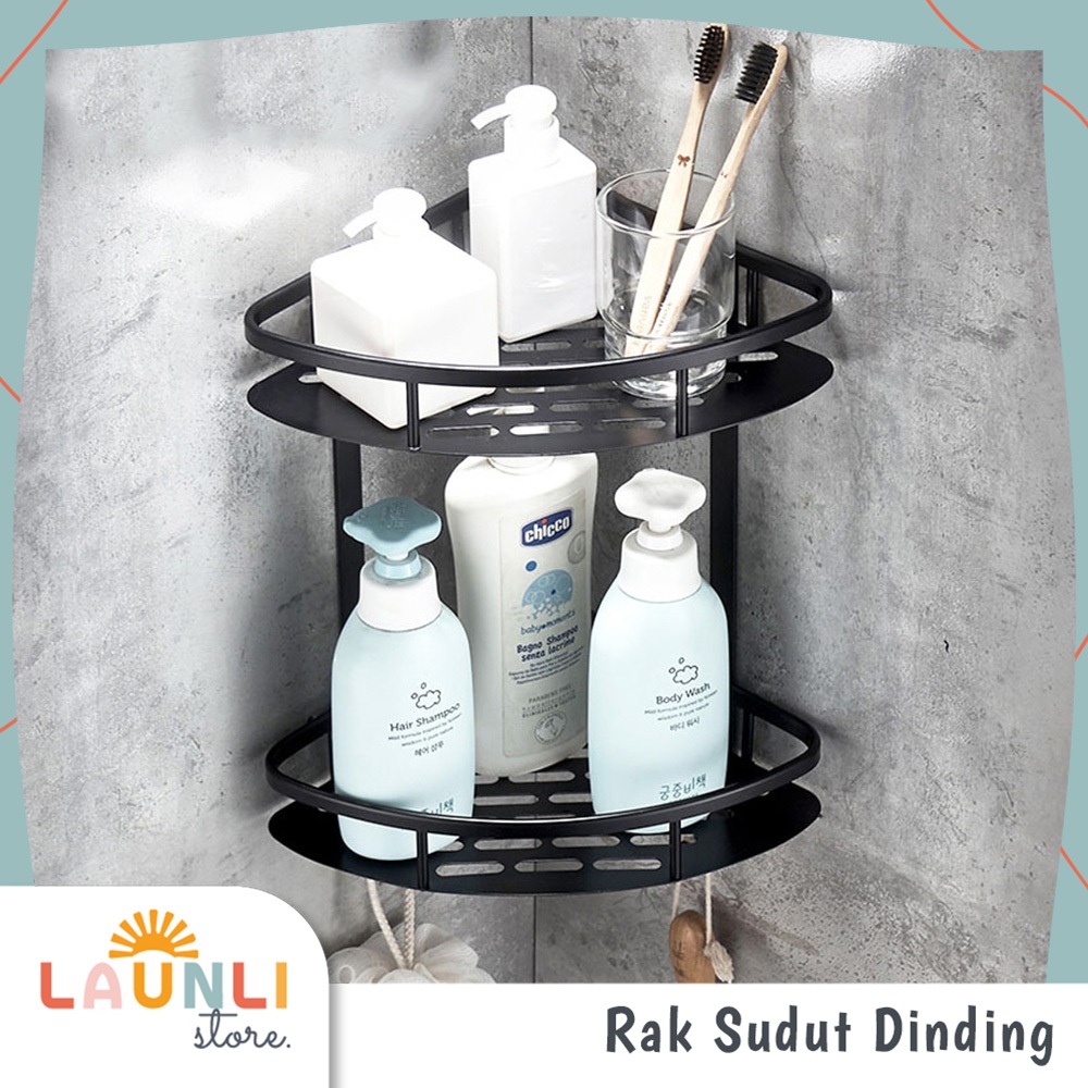 Jual Rak Sudut 1 2 3 Susun Tempel Dinding Kamar Mandi Rack Aluminium ...