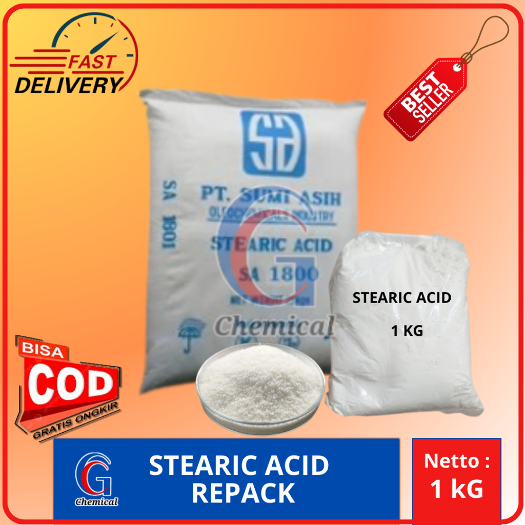 Jual STEARIC ACID/ ASAM STEARAT/ REPACK 1KG | Shopee Indonesia