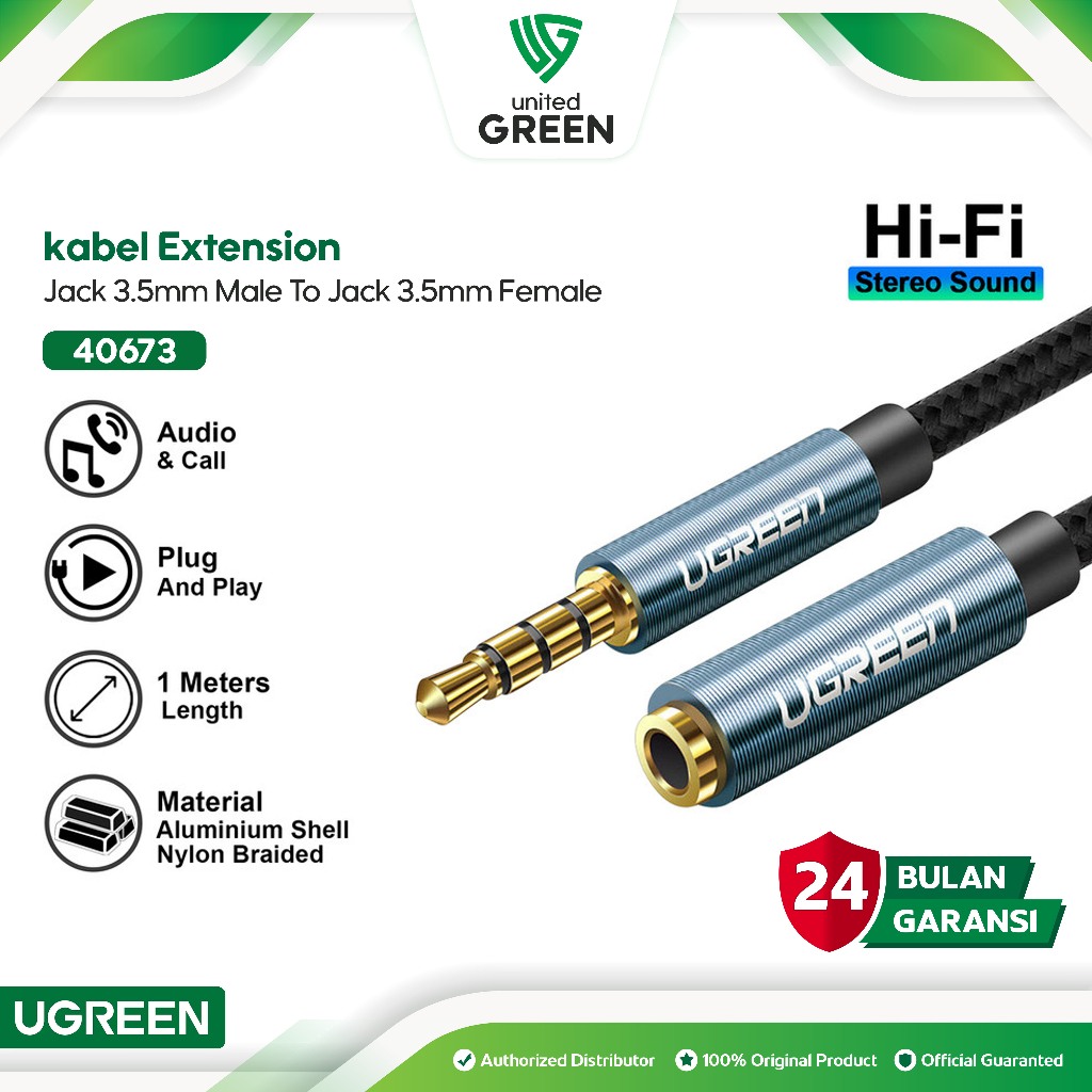 Jual UGREEN Kabel Aux Extension 3.5 MM TRRS Male To Female 1 Meter ...