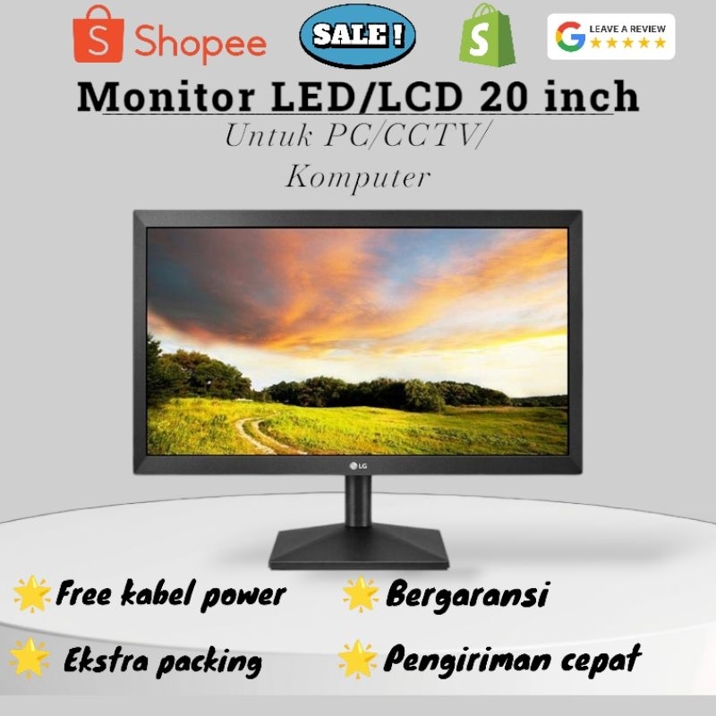 Jual Monitor LED/LCD 20 inch green screen second murah dan bergaransi ...