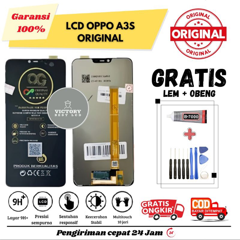 Jual Lcd OPPO A3S OG SUPER Original Touchscreen GRATIS lem + Obeng Fullset | Shopee Indonesia