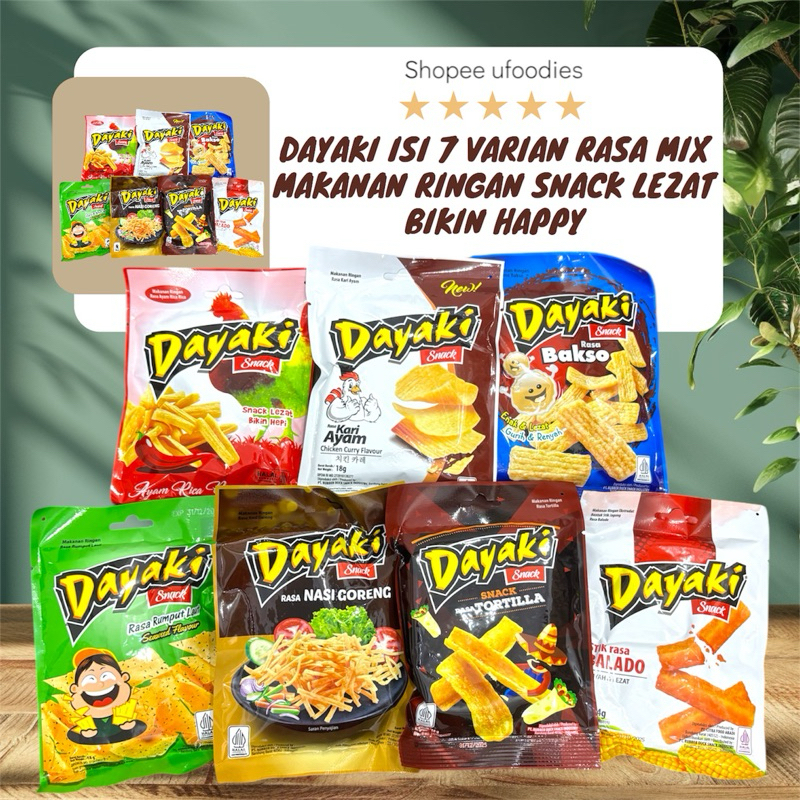 Jual SNACK DAYAKI ISI 7 VARIAN RASA MIX GURIH RENYAH DAN ENAK | Shopee ...
