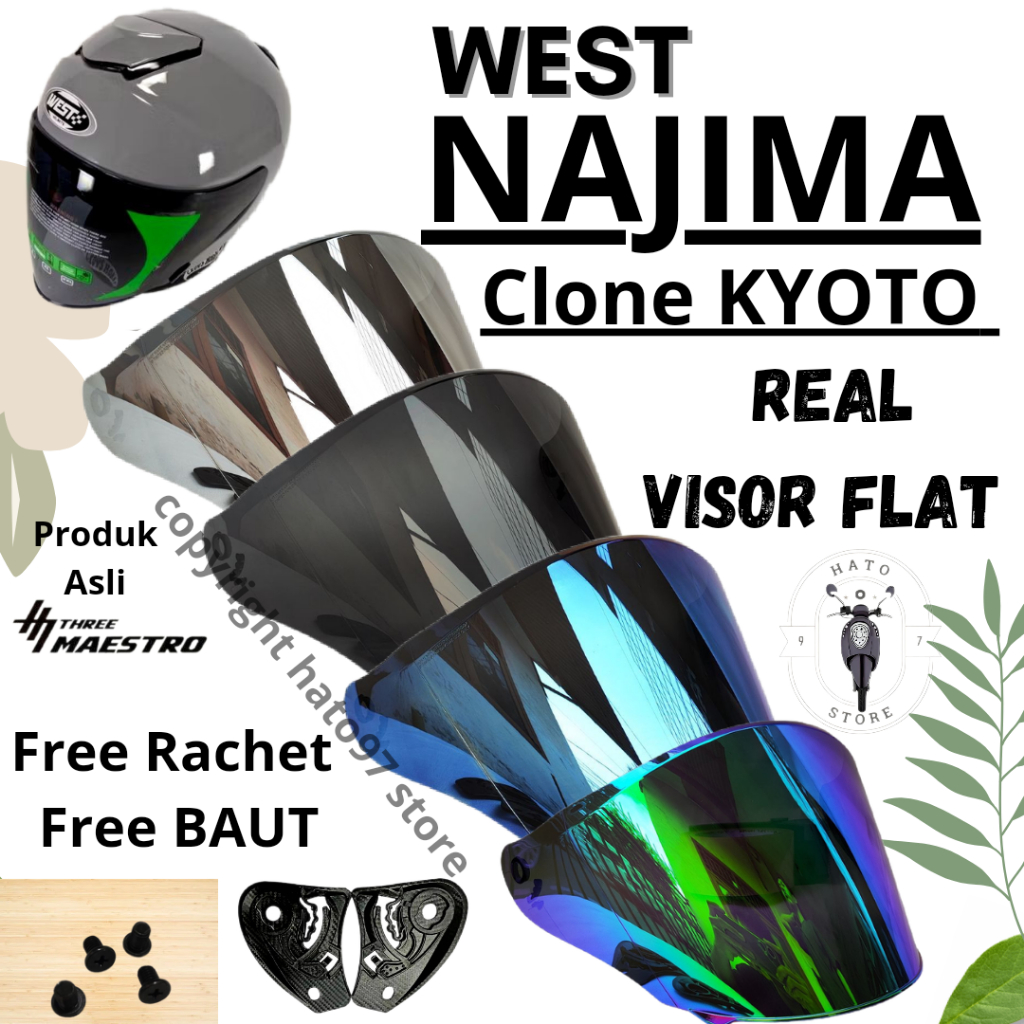 Jual Kaca Helm WEST NAJIMA Visor Helmet WEST NAJIMA Clone KYOTO Produk ...