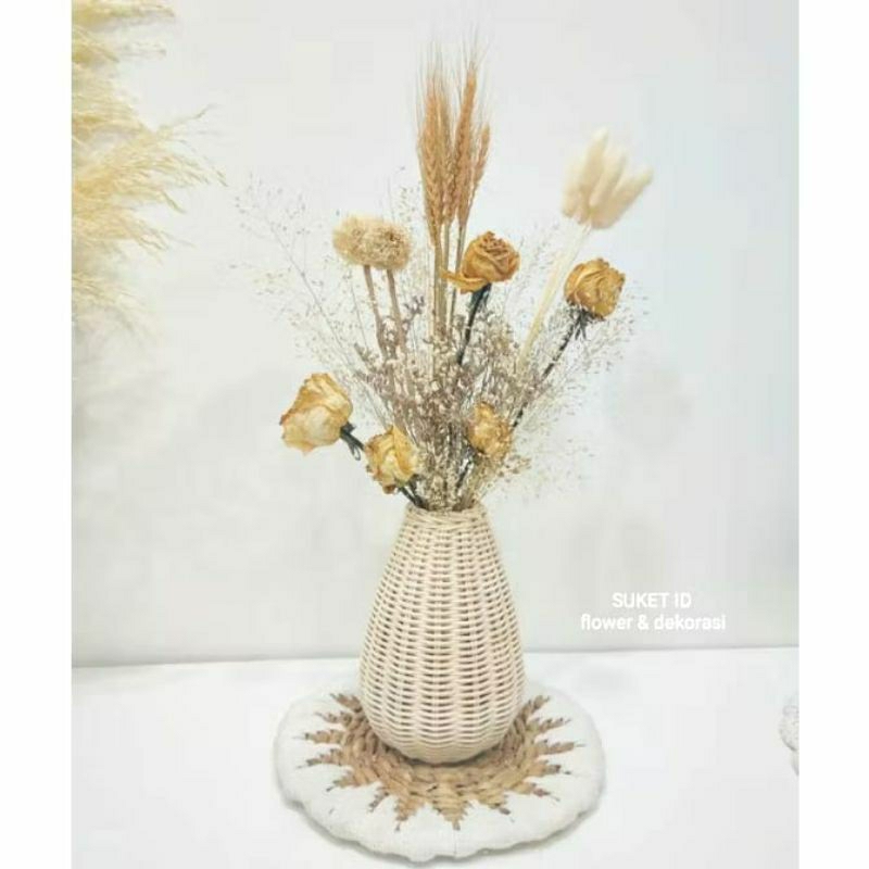 Jual vas pot bunga estetik rotan klasik | Shopee Indonesia