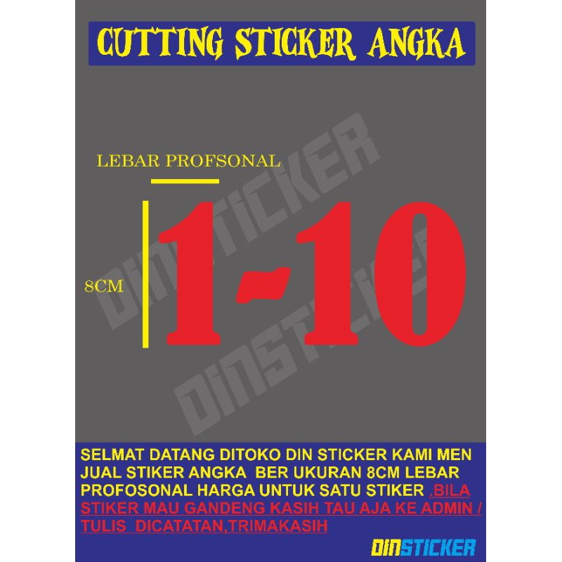 Jual stiker angka ukuran 8cm | Shopee Indonesia
