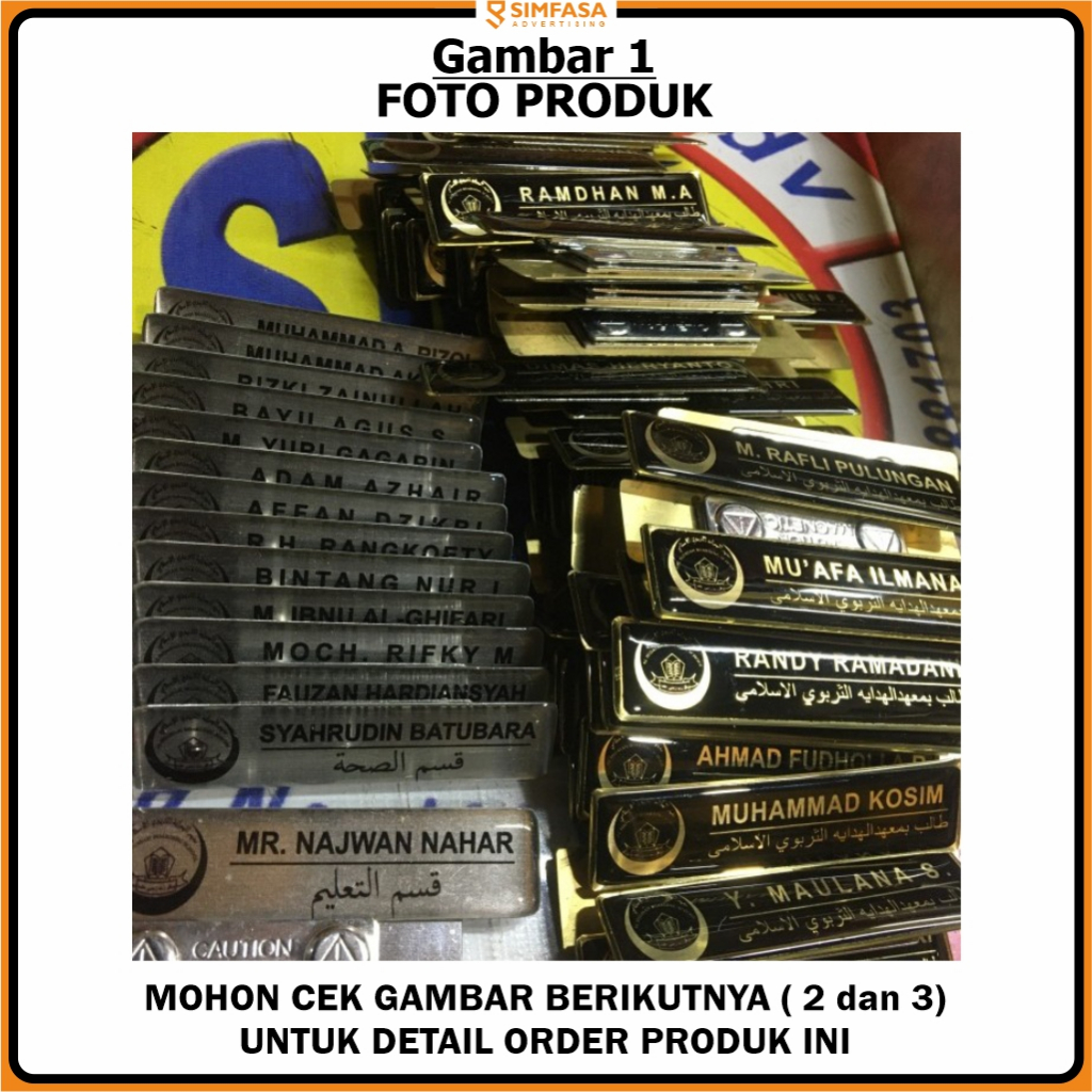 Jual Papan Nama Dada Kuningan/Stainless | Name Tag Custom | Nama Dada ...