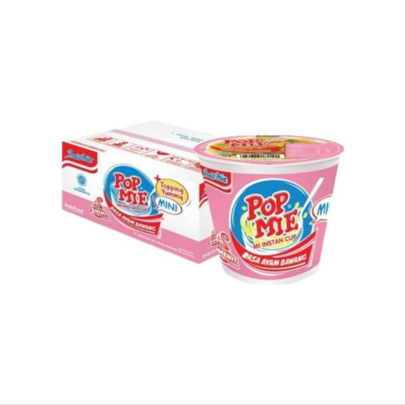 Jual Indomie Pop Mie Mini Mi Instan Cup Rasa Ayam Bawang (1 dus/24 cups ...