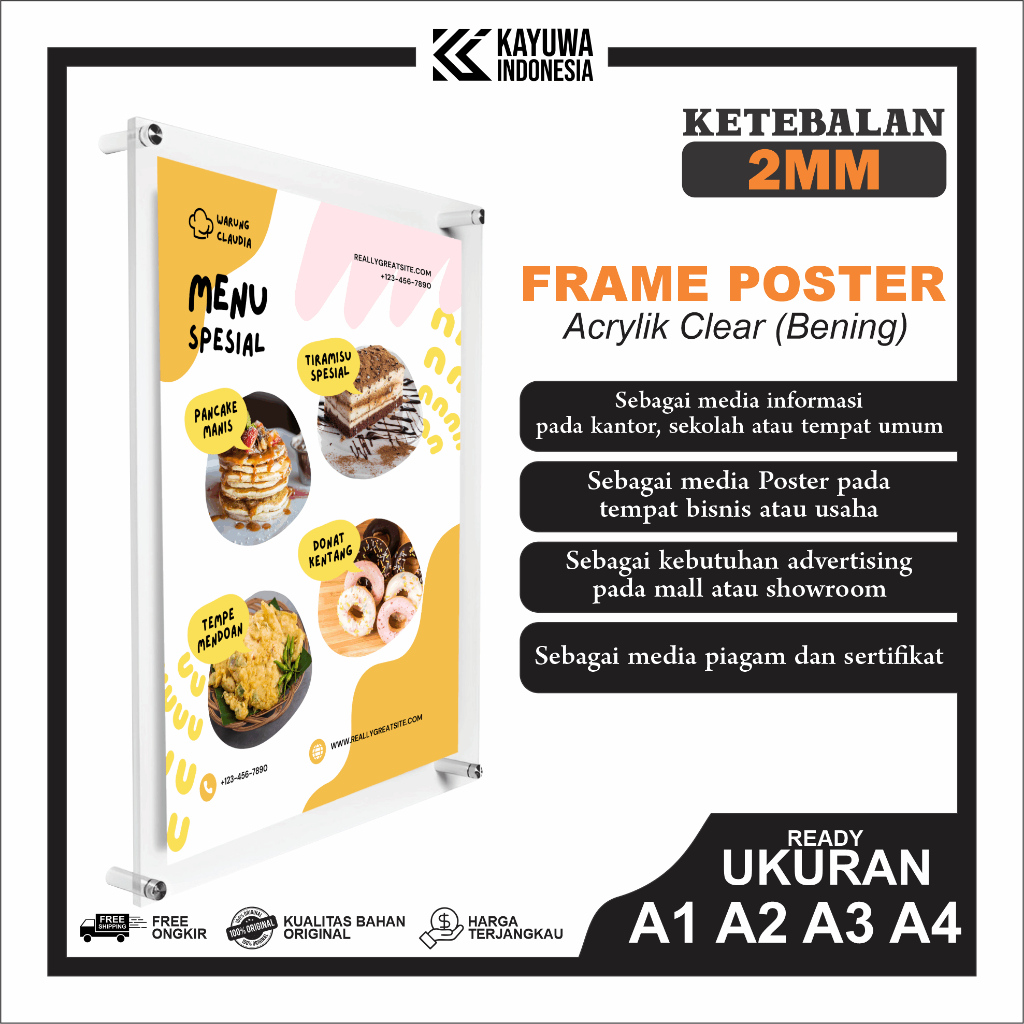 Jual FRAME POSTER DISPLAY / FRAME AKRILIK / DISPLAY PEMASARAN | Shopee ...