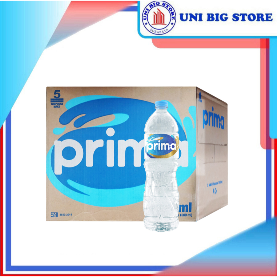 Jual PRIMA Air Mineral 1500 ml x 12 pcs DUS Botol | Shopee Indonesia