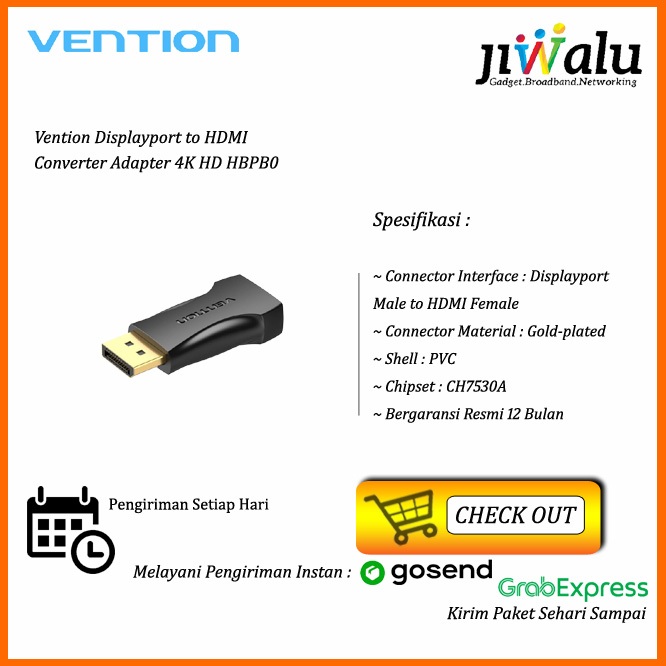 Jual Vention Displayport to HDMI Converter Adapter 4K HD HBPB0 | Shopee ...