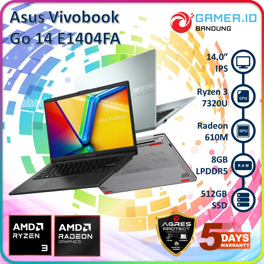 Jual ASUS VIVOBOOK GO 14 E1404FA RYZEN 3 7320U 8GB 512GB 14 FHD IPS ...