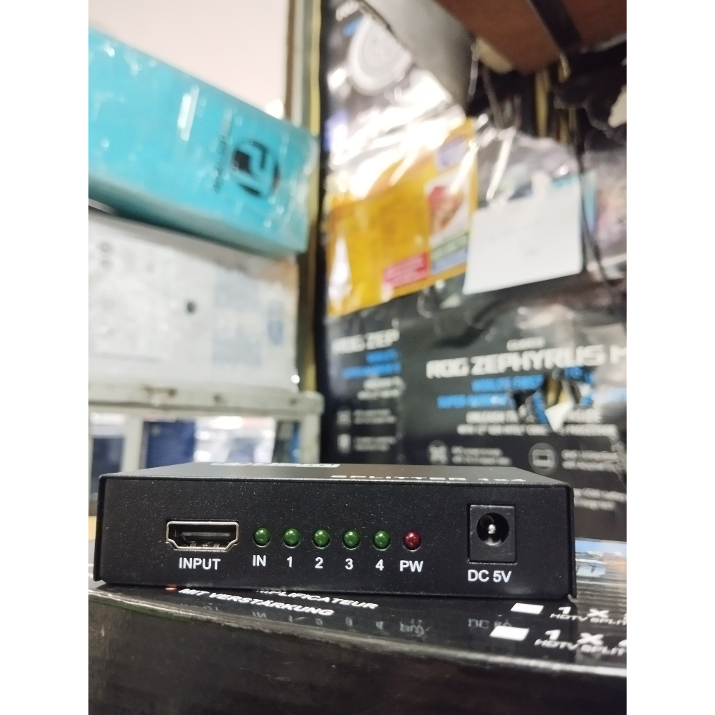 Jual HDMI SPLITTER 4 Output Port 1x4 HUB HD 4K 1080P 3D V1.4 Amplifier ...