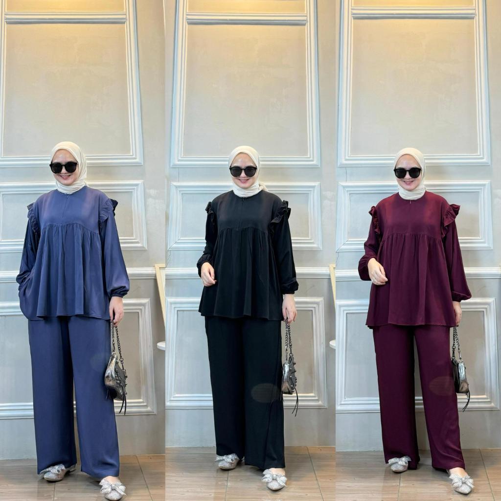 Jual Pamungkas Set Amara Rayon Twill Adem Tebal Set Wanita Polos Busui Elegant | Shopee Indonesia